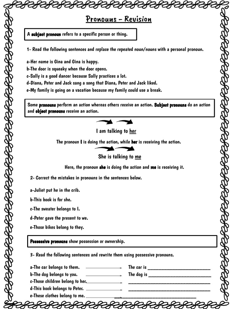 Pronouns - Revision | PDF | Pronoun | Noun