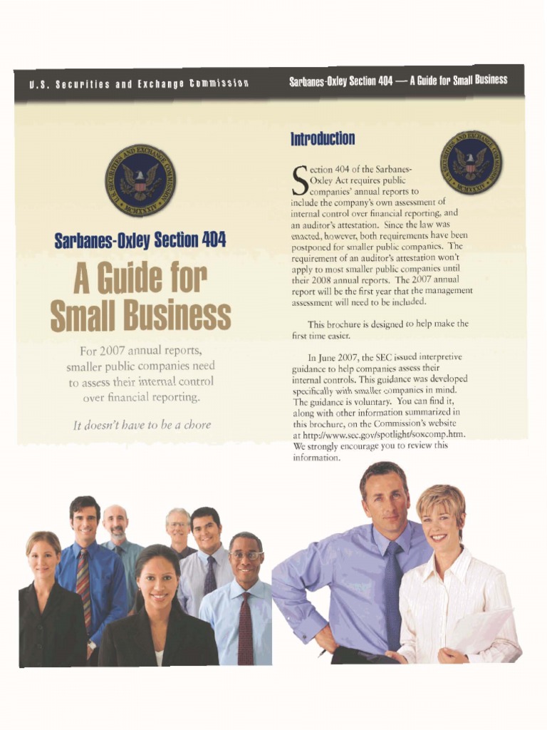 Small Business: Sarbanes-Oxley | PDF | Internal Control | Risk