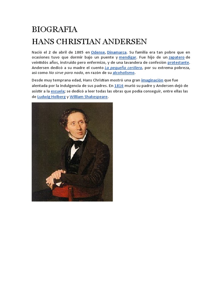 Biografia Hans Christian Andersen | PDF | Classics