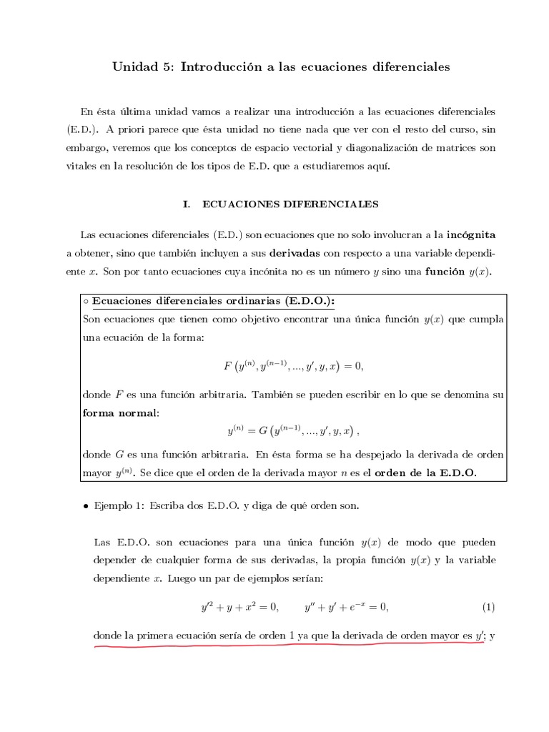 Unidad 5 | PDF | Ecuaciones | Linealidad