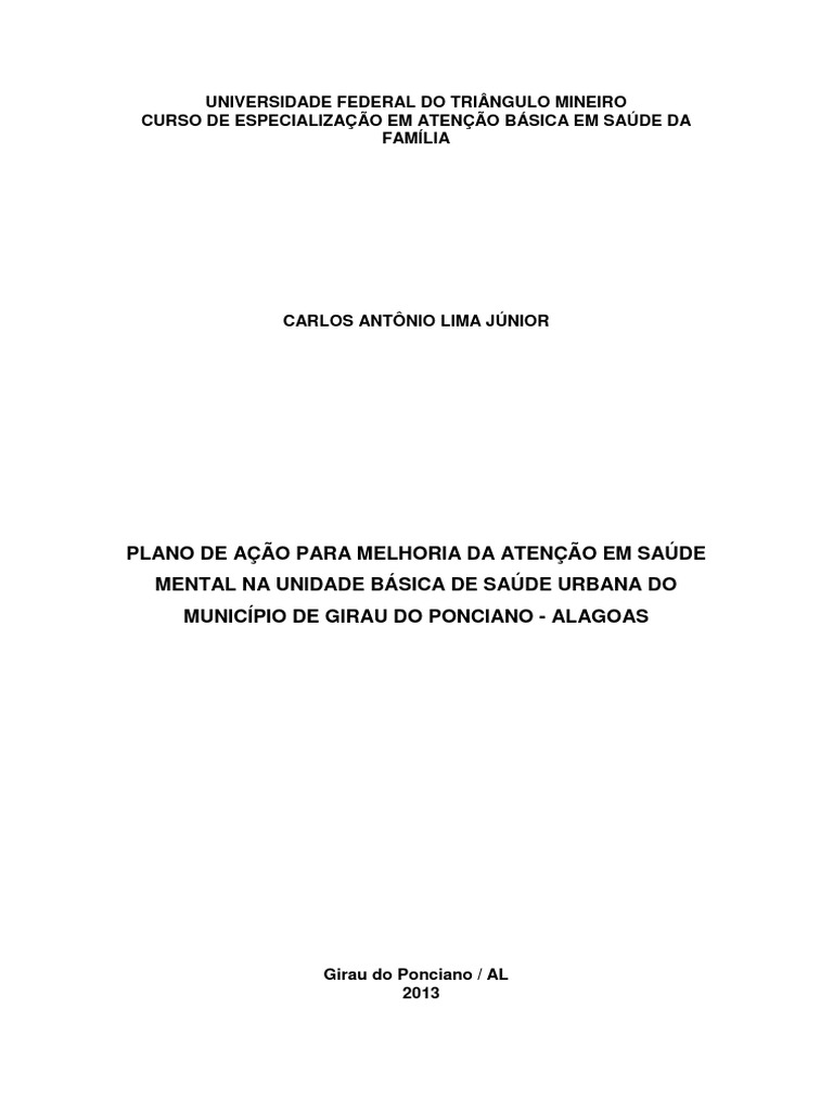 Projeto Caps | Download grátis PDF | Saúde mental | Psiquiatria