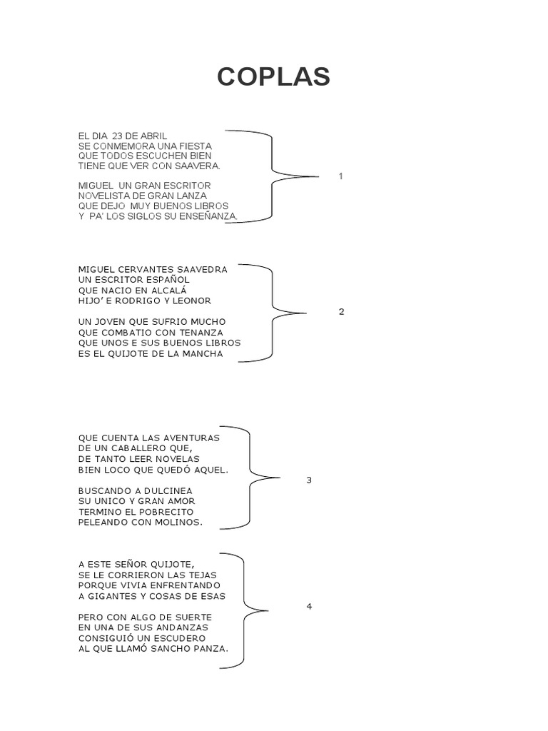 Coplas para el Día del Idioma | PDF