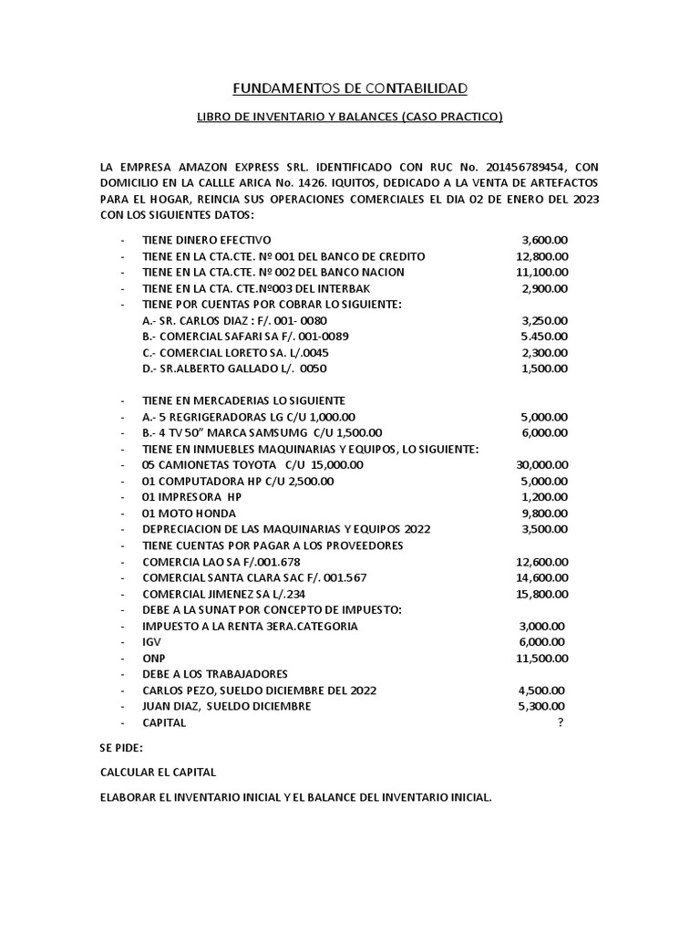 Practica de Fundamentos de Contabilidad | PDF | Dinero | Contabilidad