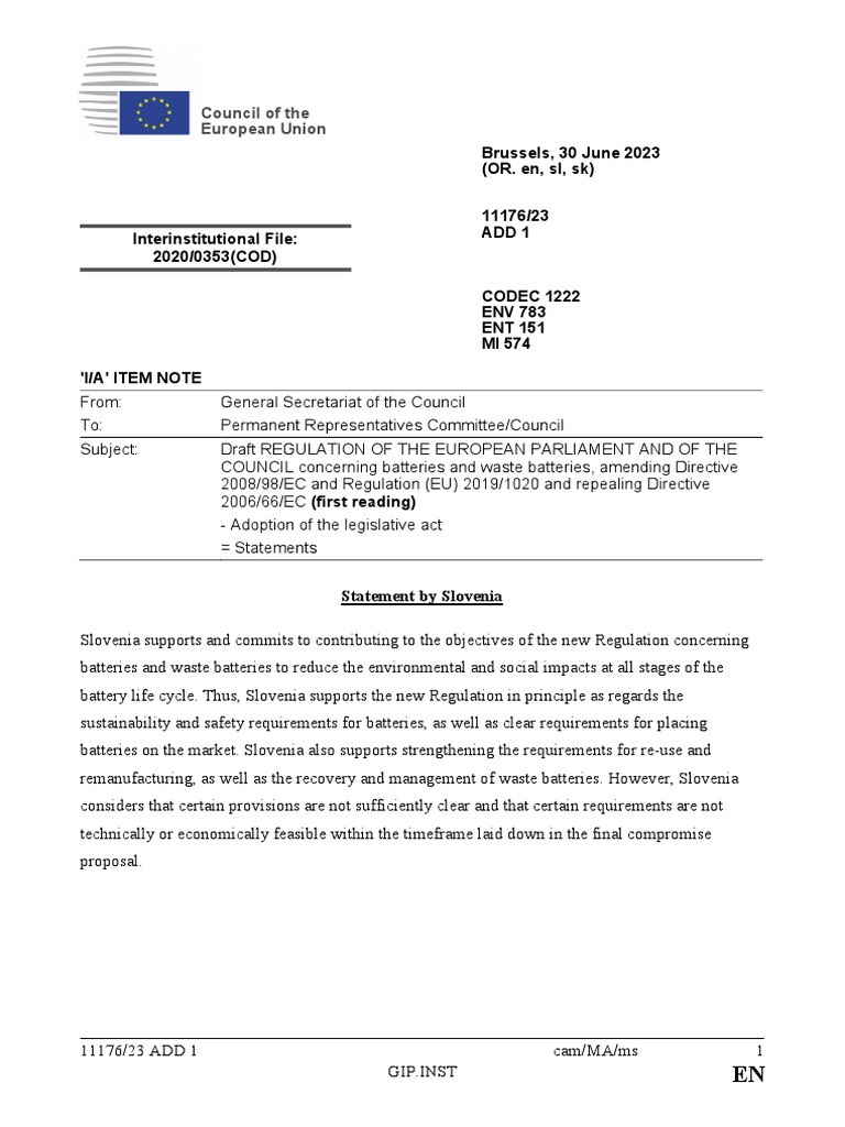 EU Battery Regulation Concerns | PDF | Regulatory Compliance | European ...