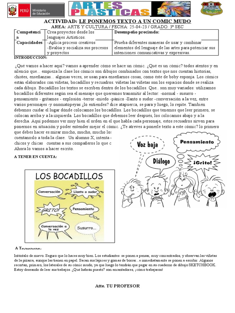 Actividad - Realizando Un Comc Divertido | PDF | Cómics | Dibujo