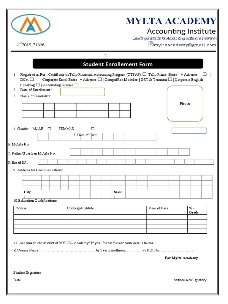 Enroll Form | PDF | Business