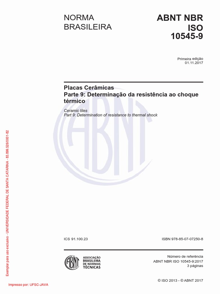 ISO 10545-9 Placas Cerâmicas - Determinação Da Resistência Ao Choque ...