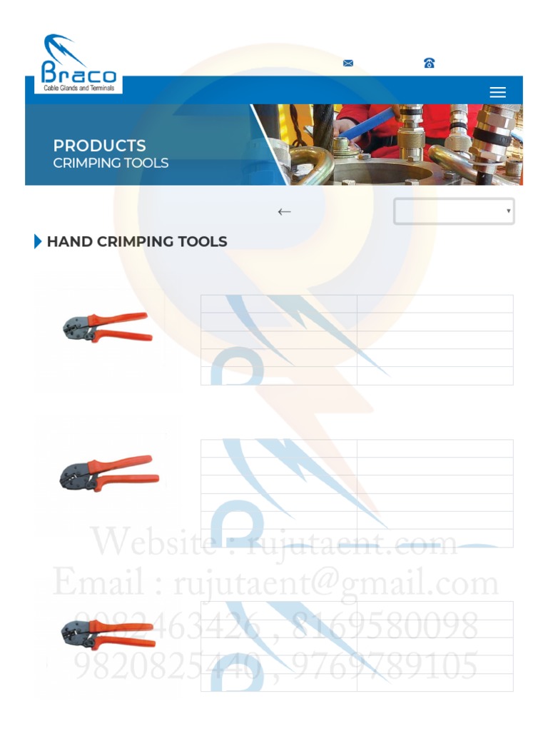 Braco Crimping Tools Catalogue | PDF