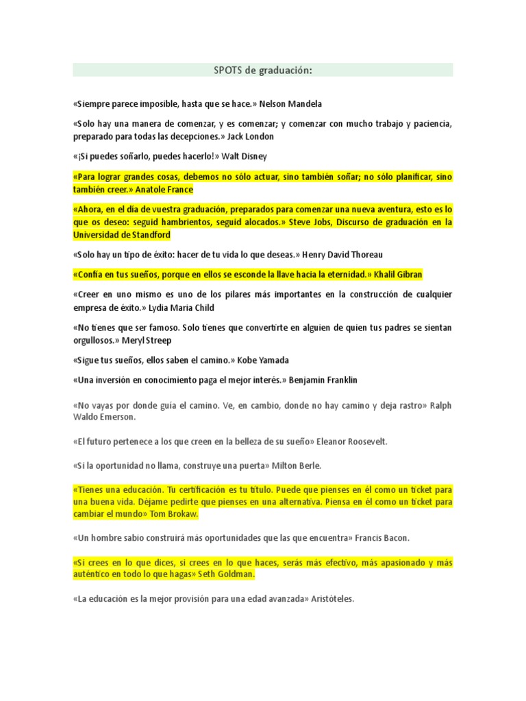 Spots de Graduacion | PDF