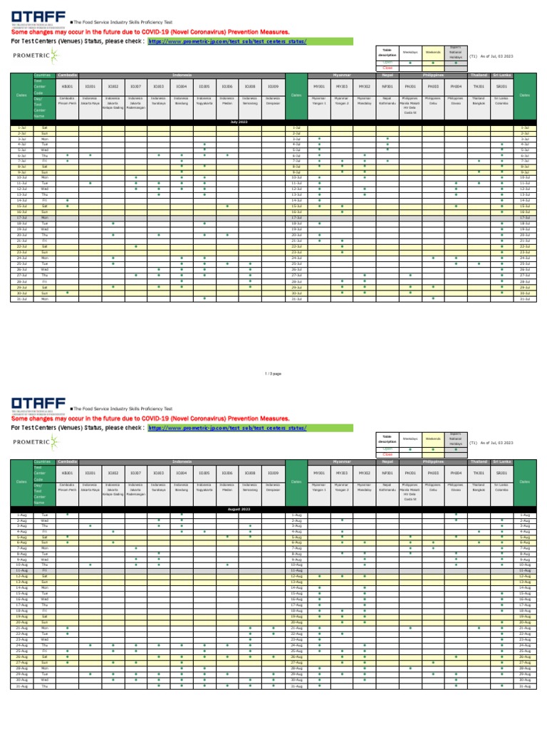 Schedule OTAFF T1 | PDF | Indonesia