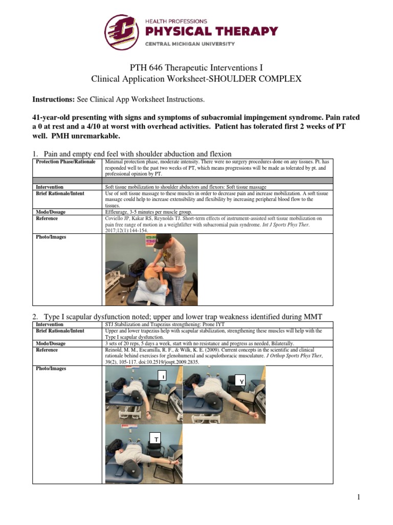 Clinical App Worksheet-Shoulder | PDF | Shoulder | Anatomical Terms Of ...