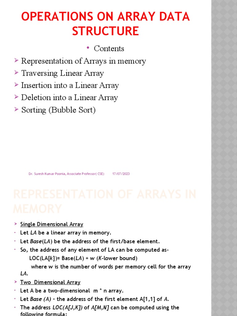 Operations On Array | Download Free PDF | Algorithms And Data Structures | Information Retrieval
