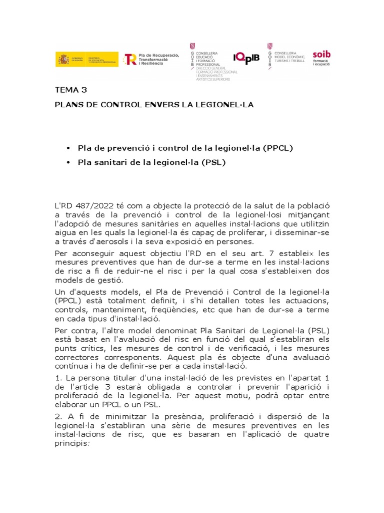 Tema 3 Plans de Control | PDF