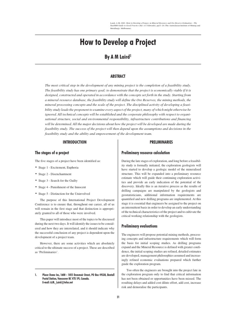 2001, Laird How To Develop A Project | PDF