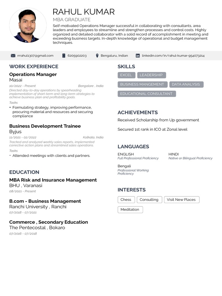 RAHUL's Resume | PDF | Consultant | Business