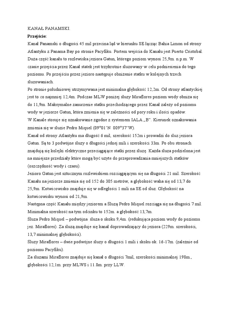 Notatek PL Kanal Panamski | PDF