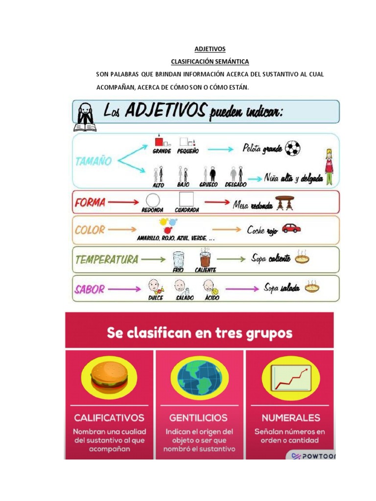 Clasificación y Concordancia de Adjetivos | PDF
