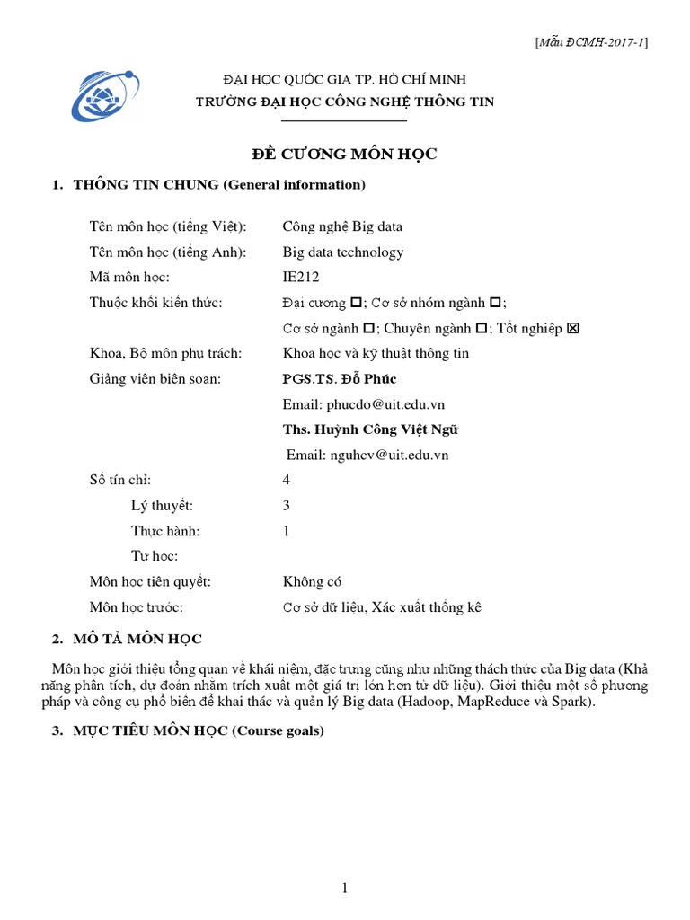 24102017 IE212 - Công nghệ Big data | PDF
