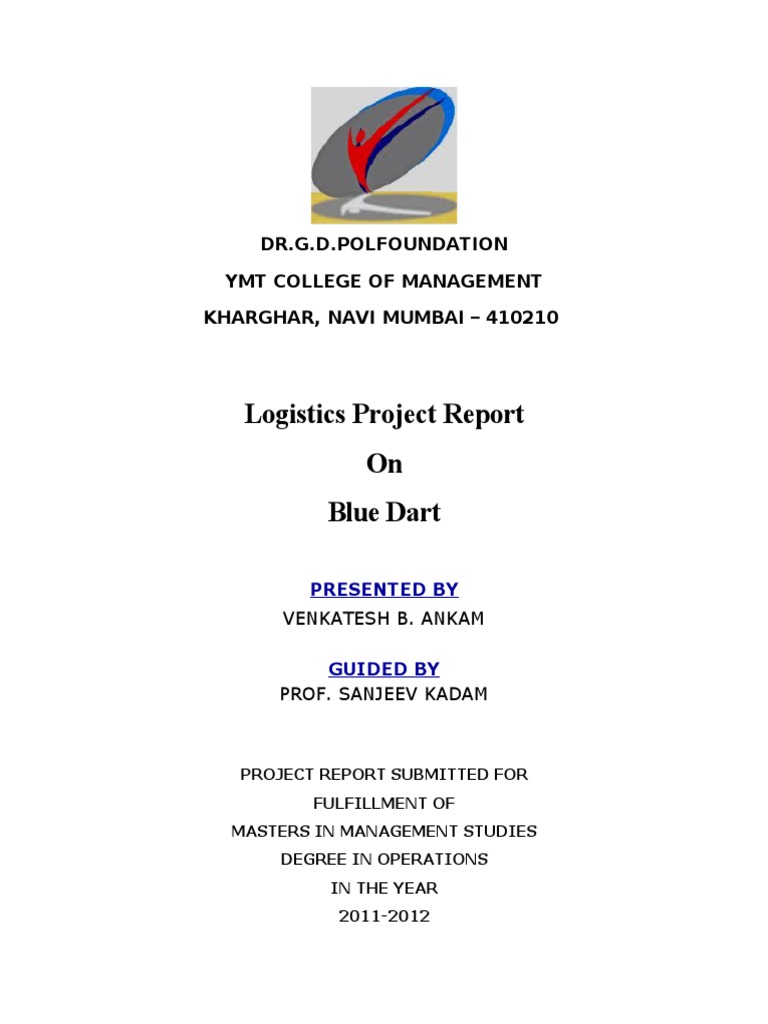 Blue Dart Logistic Project Compress | PDF | Logistics | Cargo