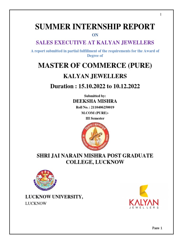 Study On Kalyan Jewellers | PDF