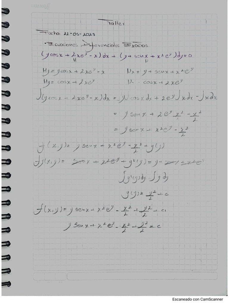 Taller - EDO's Exactas | PDF