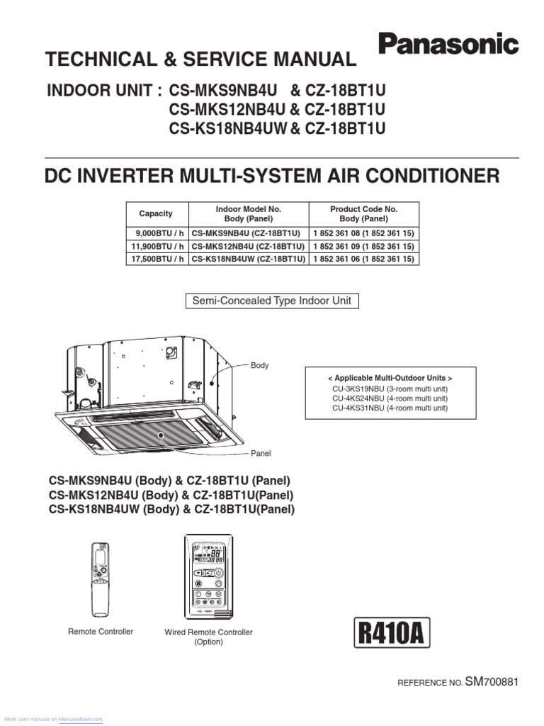 Manual Panasonic R410A | PDF | Electrical Connector | Electrical Wiring