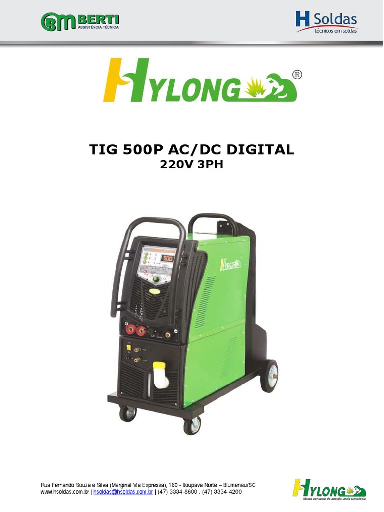 Tig 500P Acdc Digital 220V 3PH | PDF | Ciências Físicas | Eletromagnetismo