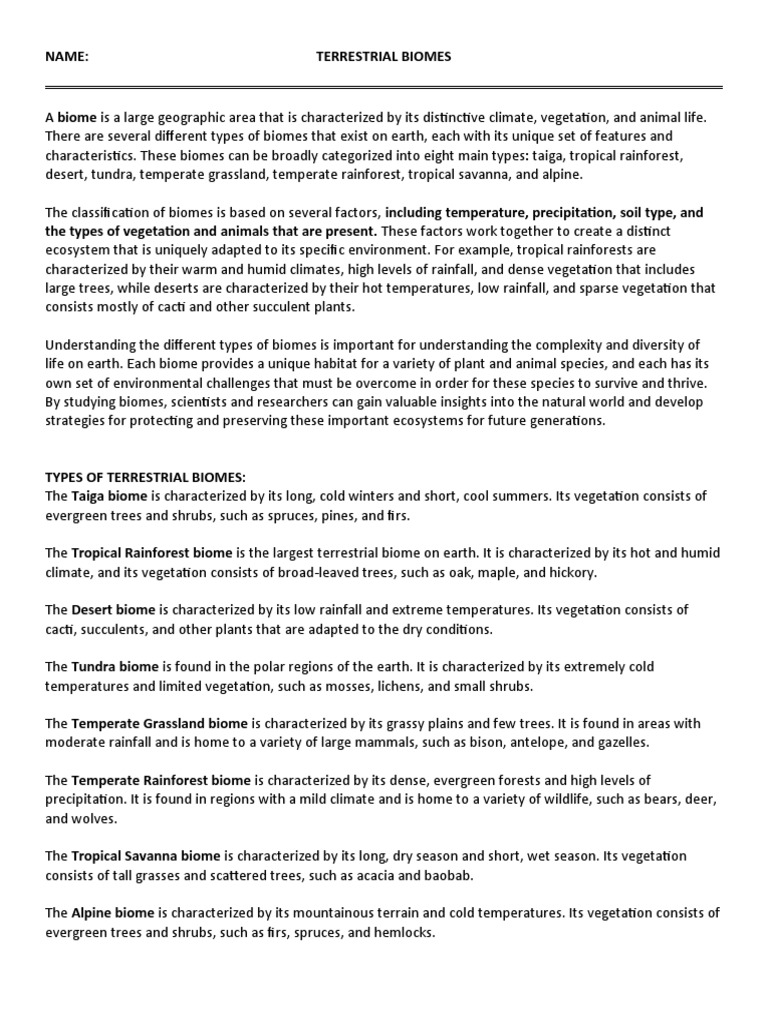 Terrestrial Biomes | PDF | Tropics | Temperate Climate