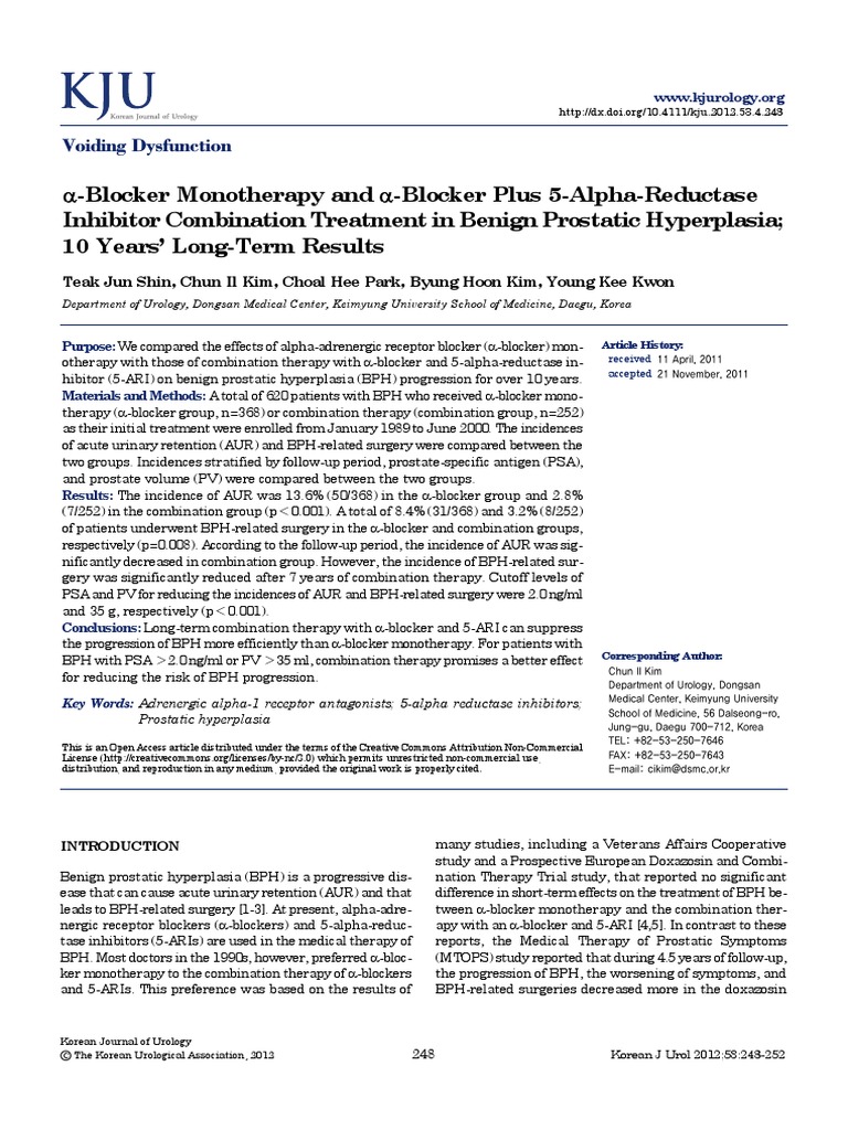 Alfa Blocker Vs Alfa Blocker 5 Alfa Reductase Pdf Prostate Specific Antigen Prostate Cancer