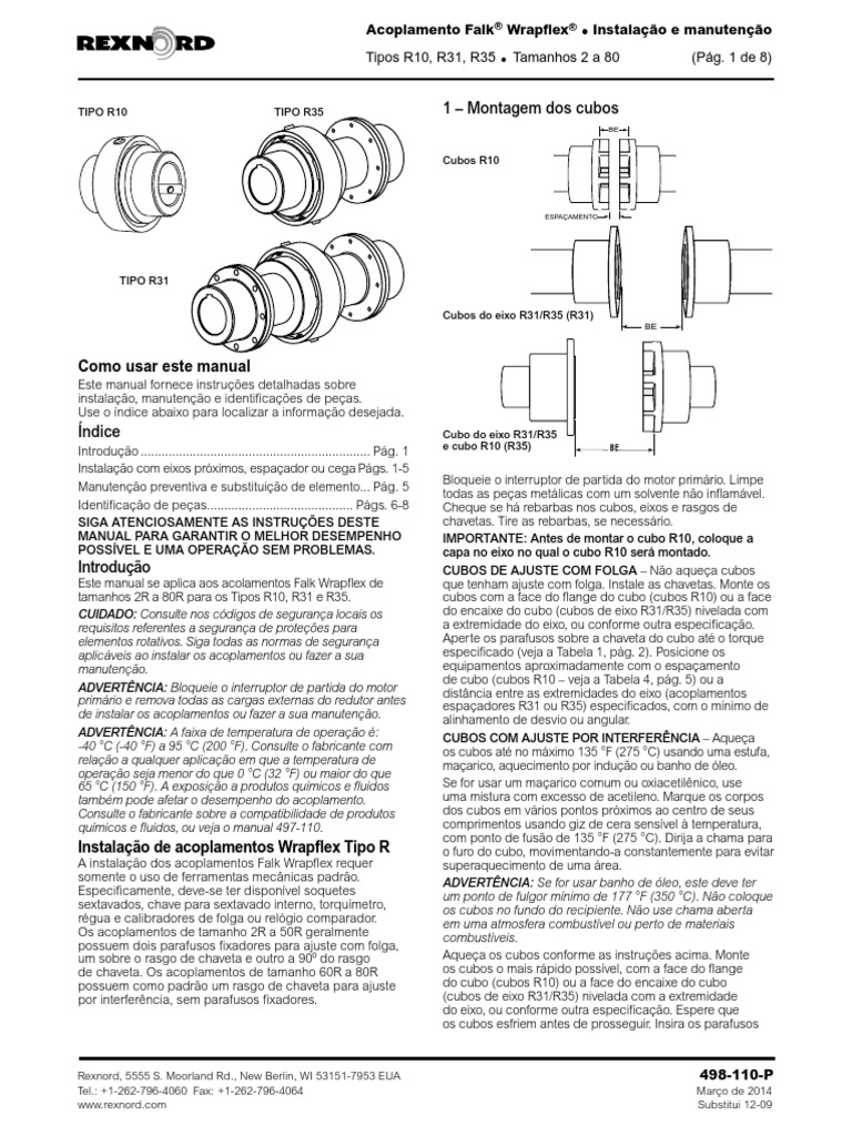 Manual de Instalacao Falk Wrapflex | PDF | Parafuso