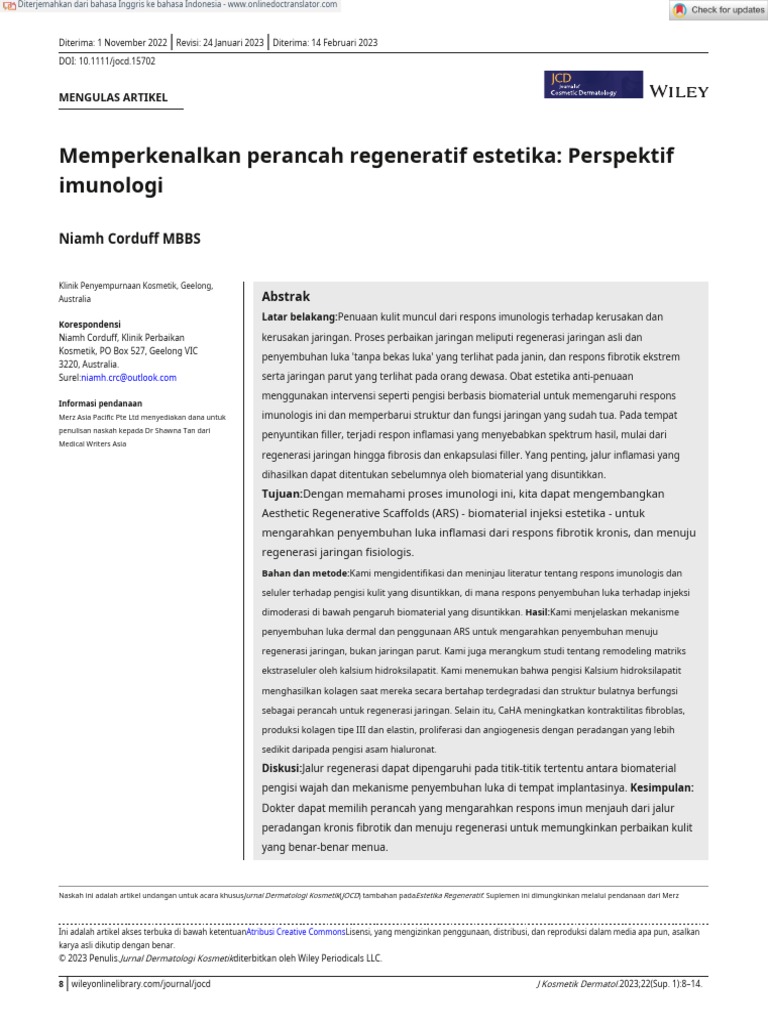 J of Cosmetic Dermatology - 2023 - Corduff - Introducing Aesthetic Regenerative Scaffolds ...