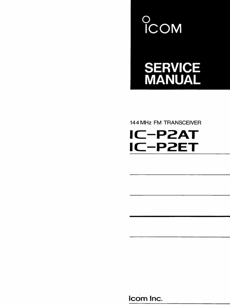 IC-P2ET Service Manual | PDF
