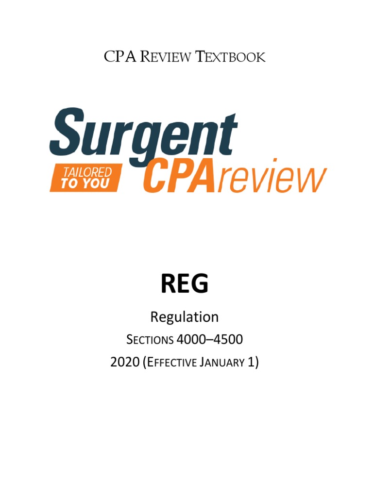 Regulation - CPA Exam Review (20Q1 1.6.2019) (Surgent CPA Review, LLC ...