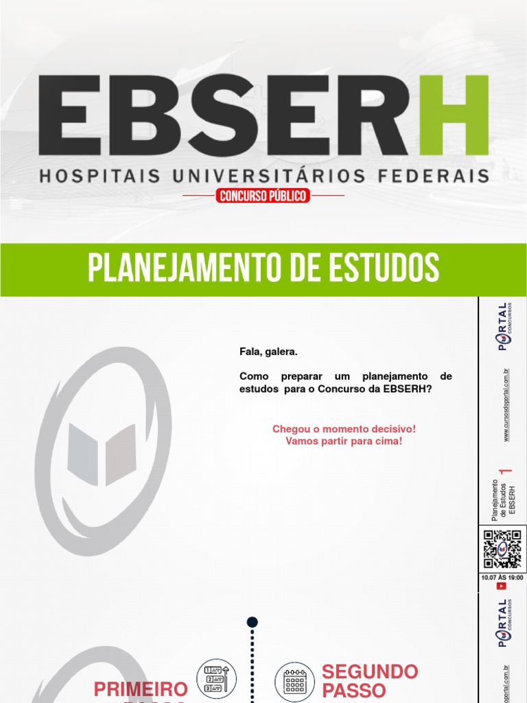 Planejamento EBSERH: Estudo Eficiente | PDF | Tempo