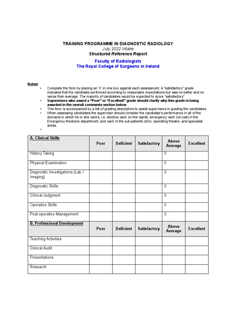 Radiology Training Assessment Report | PDF | Radiology | Medical Imaging