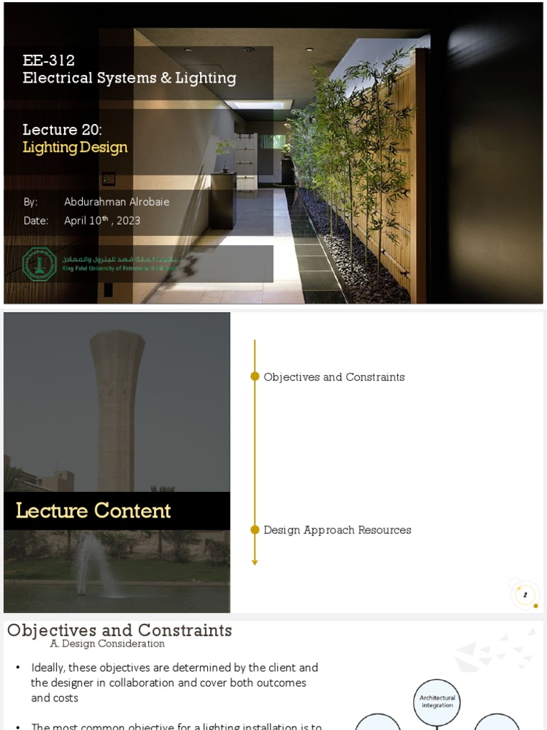 Ee 312 - Lecture 20 | PDF | Lighting | Natural Environment
