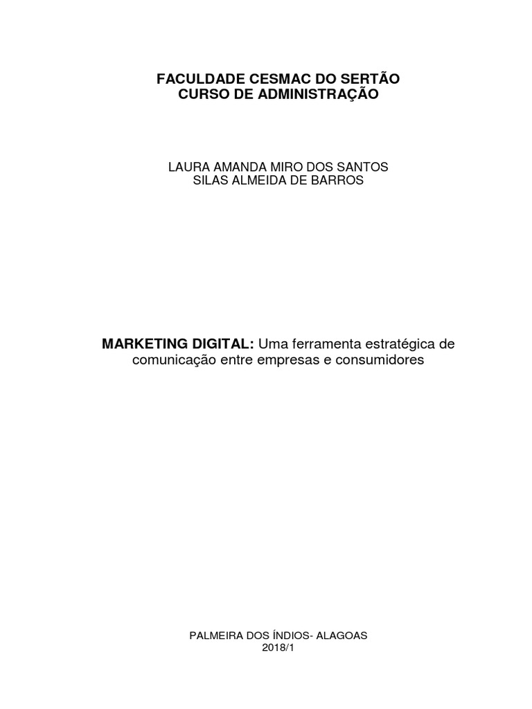 MARKETING DIGITAL Uma Ferramenta Estratégica de Comunicação Entre ...