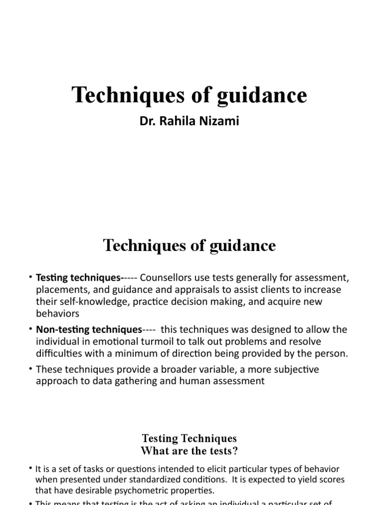 Techniques of Guidance and Testing | PDF | Psychological Testing ...