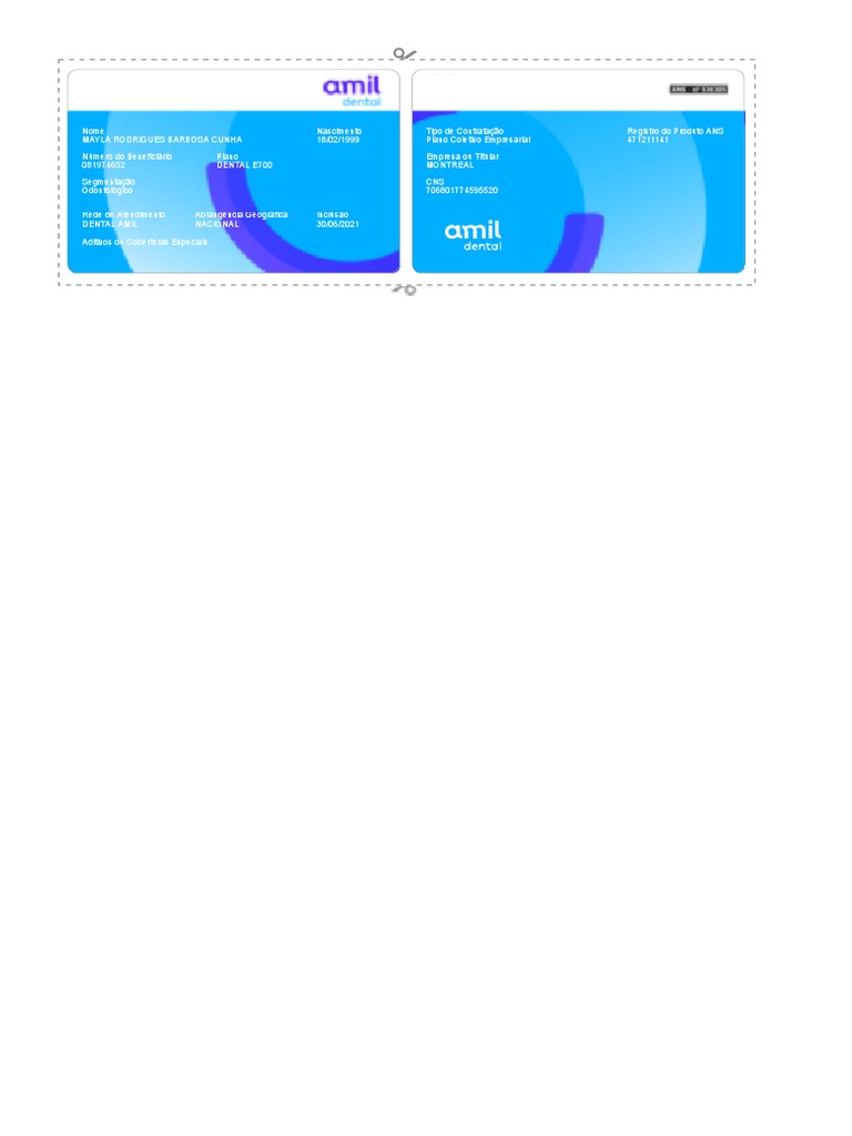 Carteirinha Virtual AMIL | PDF