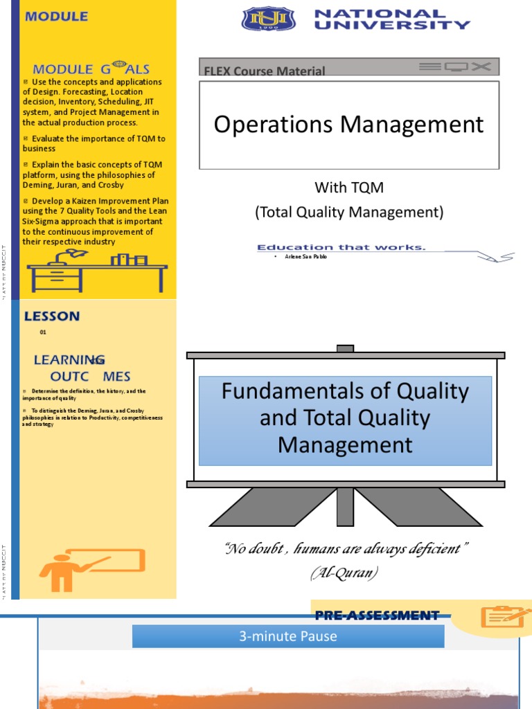 Lesson 1 - OMTQM | Download Free PDF | Quality (Business) | Lean ...