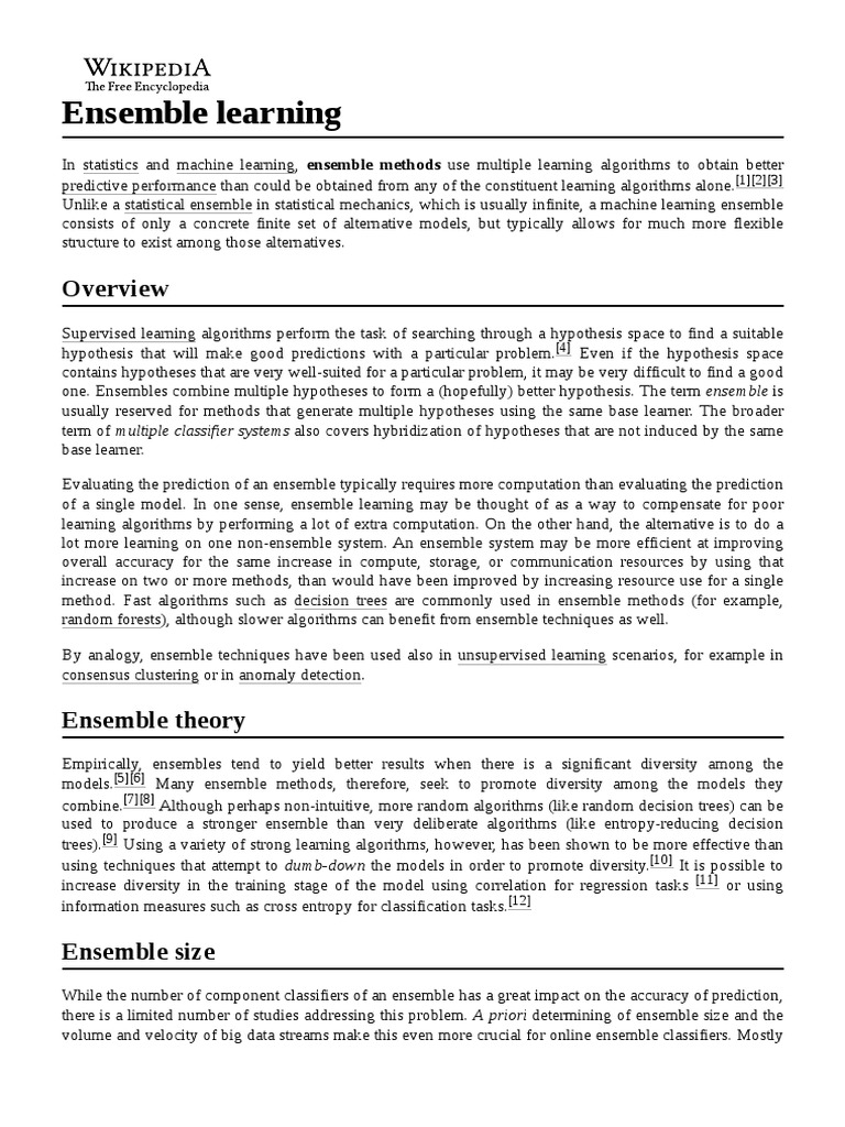 Ensemble Learning | PDF | Akaike Information Criterion | Cognition