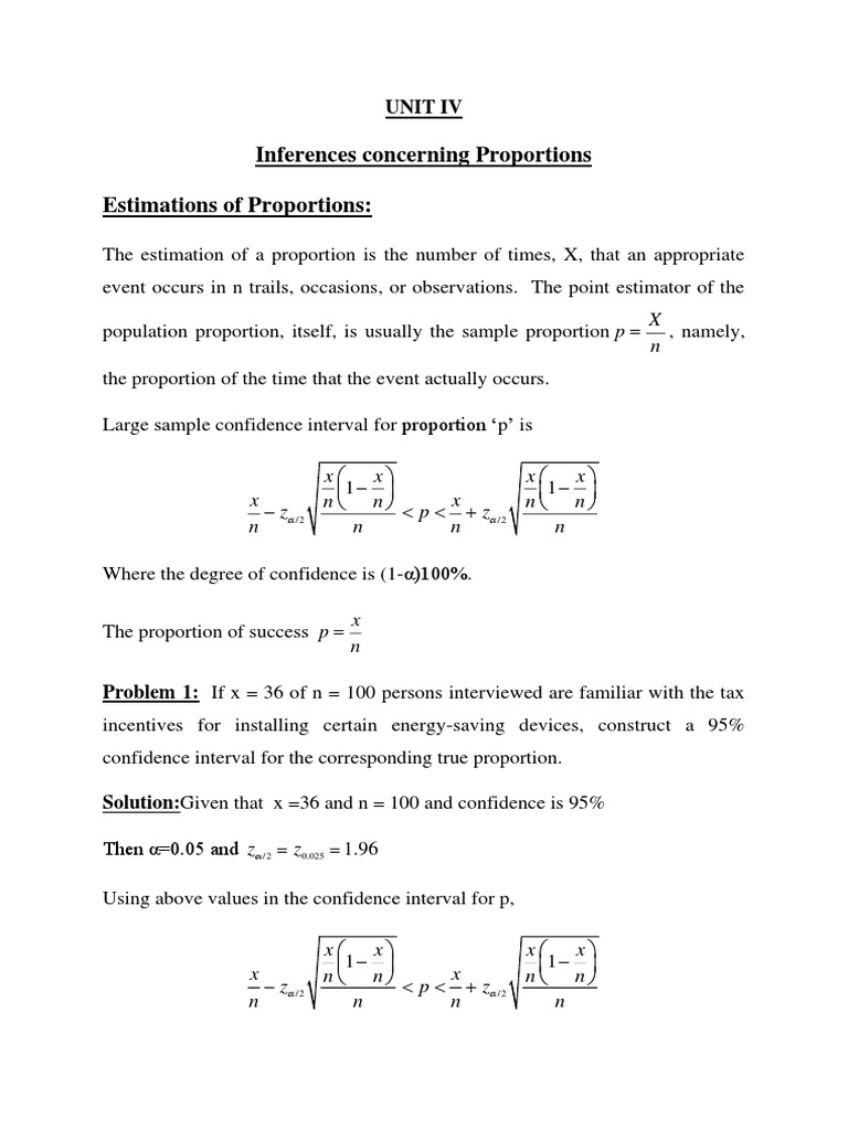 P& S Unit - Iv | PDF | Statistical Significance | Type I And Type Ii Errors