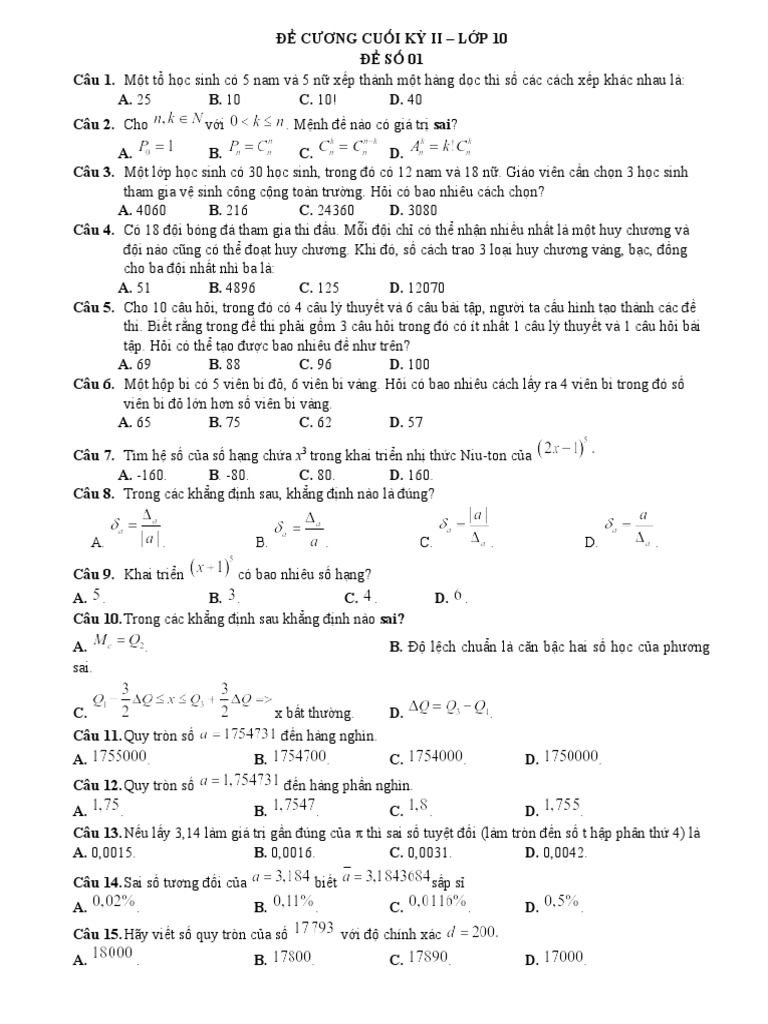 De Cuong Khoi 10 Hk2 - THPT Khuong Dinh | PDF