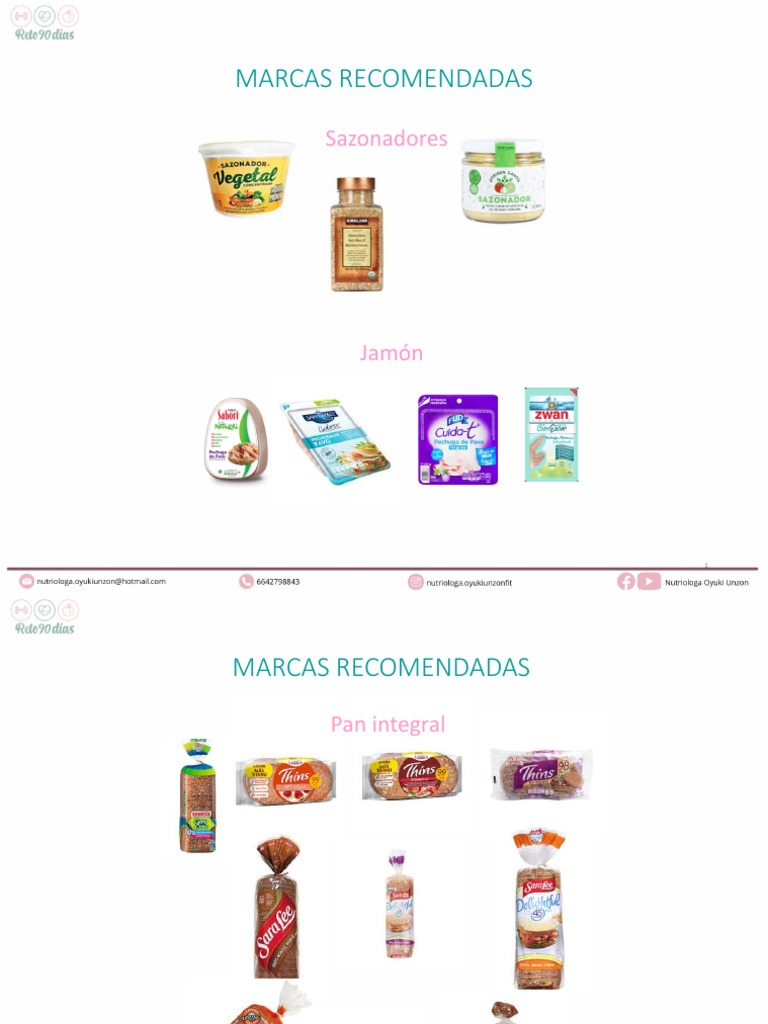 Marcas Recomendadas en Nutrición Diaria | PDF | Nutrición | Dieta y ...