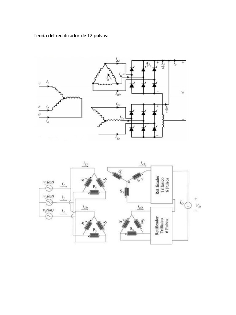 Teoría Del Rectificador de 12 Pulsos | Descargar gratis PDF | Rectificador | Transformador