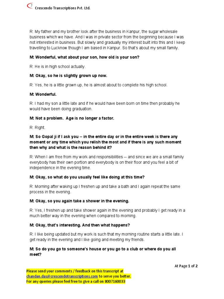 Sample Transcript | PDF