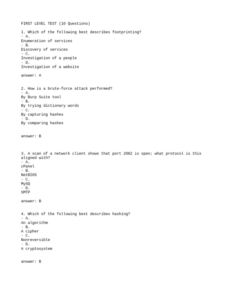 Test First Level-1 | PDF