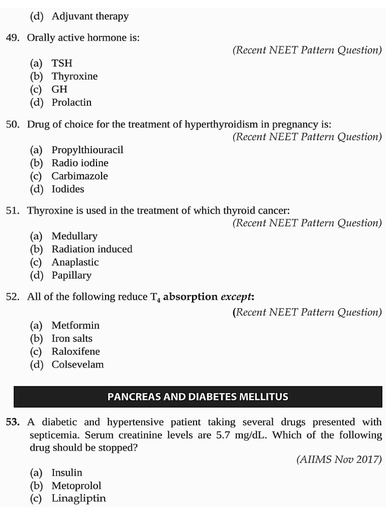 Sparsh Gupta 14e-Anti Diabetes MCQ | PDF | Hypoglycemia | Insulin