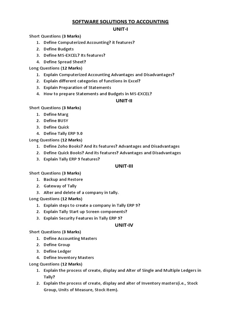 Tally ERP 9 Exam and Interview Questions | PDF | Finance & Money Management