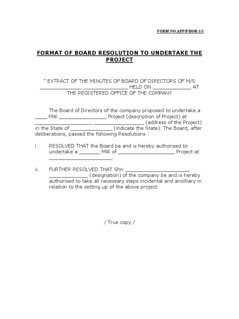 Board Resolution for Project Approval | PDF | Business